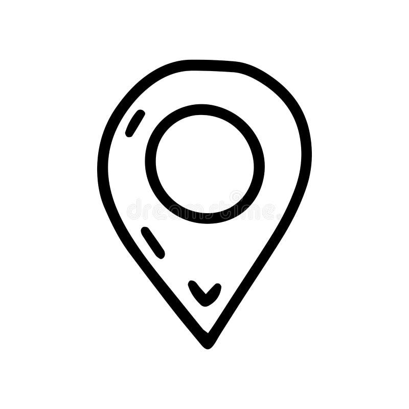 Map Pin Line Vector Doodle Simple Icon Stock Vector - Illustration of ...