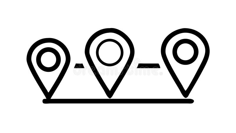 Outline Map Pins Icon Vector Art, Location Marker Navigation Symbol ...