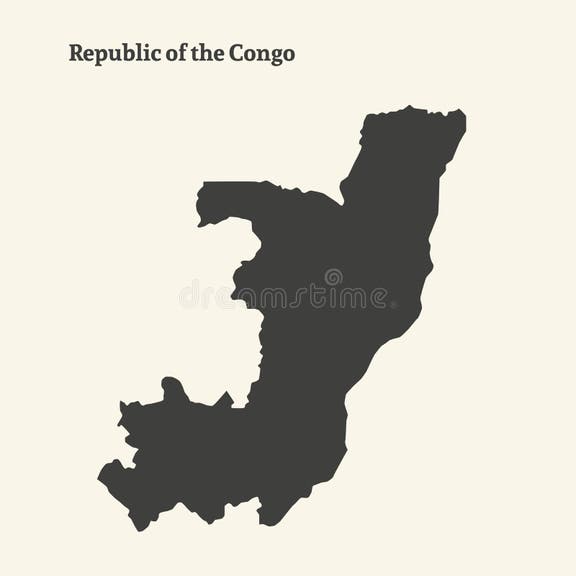 Outline Map of Republic of the Congo. Illustration. Stock Illustration ...
