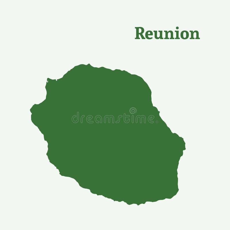 Outline map of Reunion. stock illustration. Illustration of concepts ...