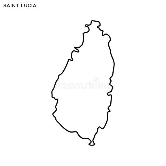 Outline Map of Saint Lucia Vector Design Template. Editable Stroke ...