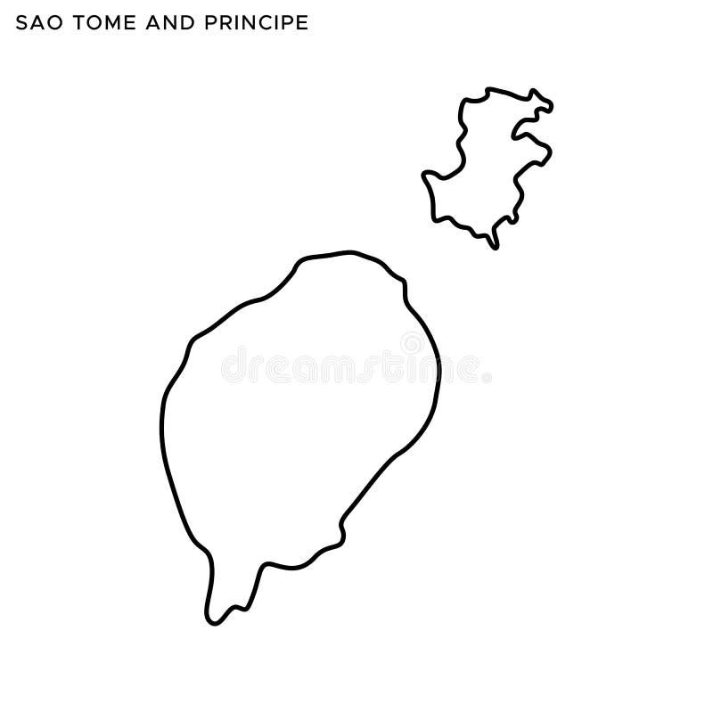 Outline Map of Sao Tome and Principe Vector Design Template. Editable ...