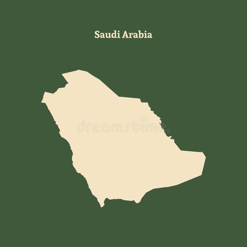 Outline Map of Saudi Arabia. Illustration. Stock Illustration ...