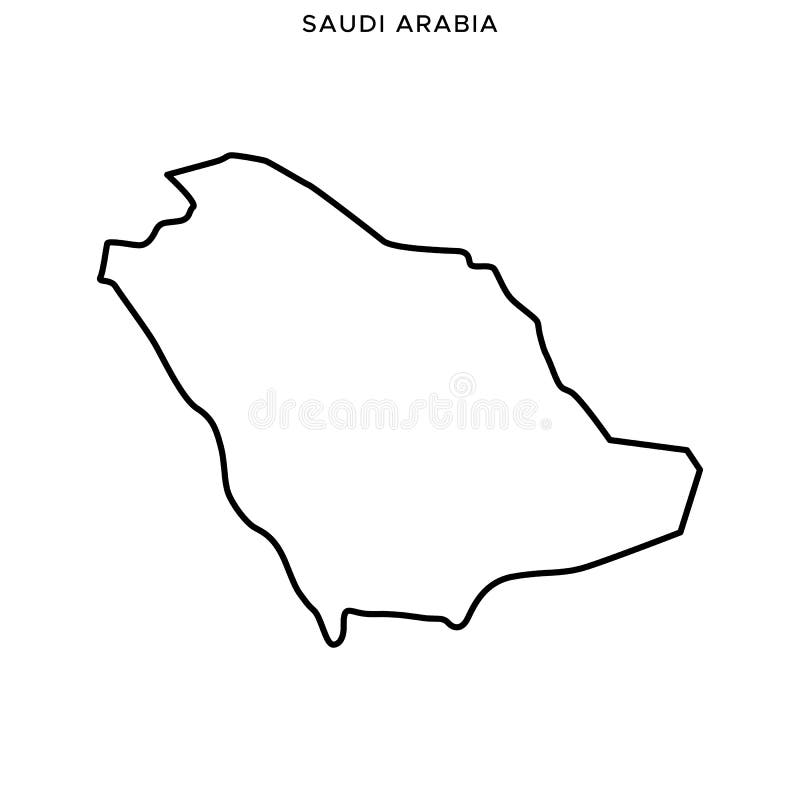 Outline Map of Saudi Arabia Vector Design Template. Editable Stroke ...
