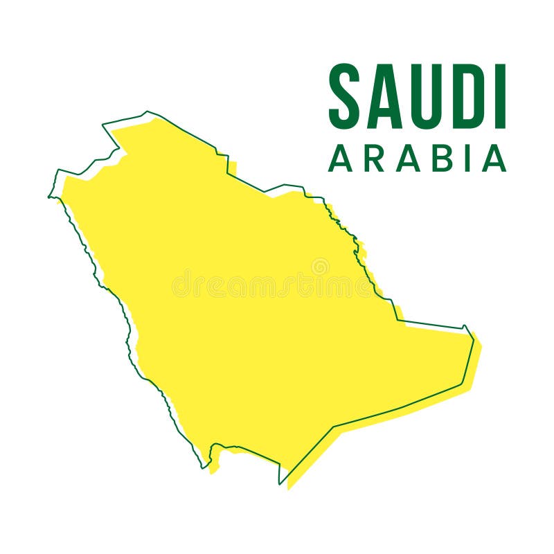 Outline Map of Saudi Arabia Vector Design Template Stock Vector ...