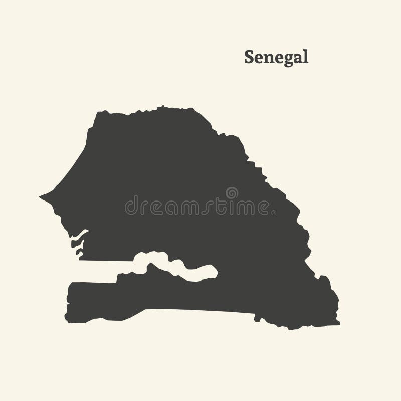 Outline Map of Senegal. Illustration. Stock Illustration - Illustration ...