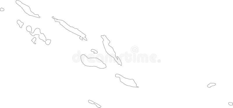 Solomon Islands Outline Map Stock Vector - Illustration of line, icon ...