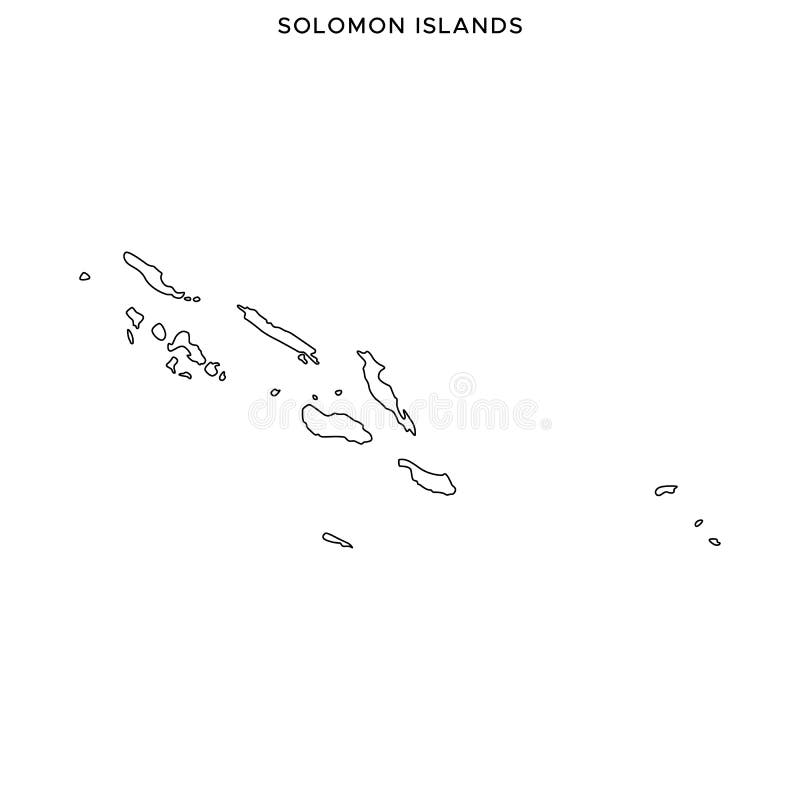 Outline Map of Solomon Islands Vector Design Template. Editable Stroke ...