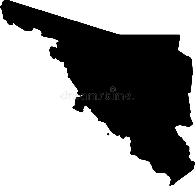 Sonora Mexico Silhouette Map with Transparent Background Stock Vector ...