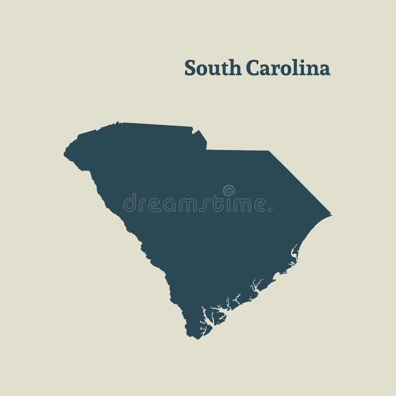 Outline Map of South Carolina. Illustration. Stock Illustration ...