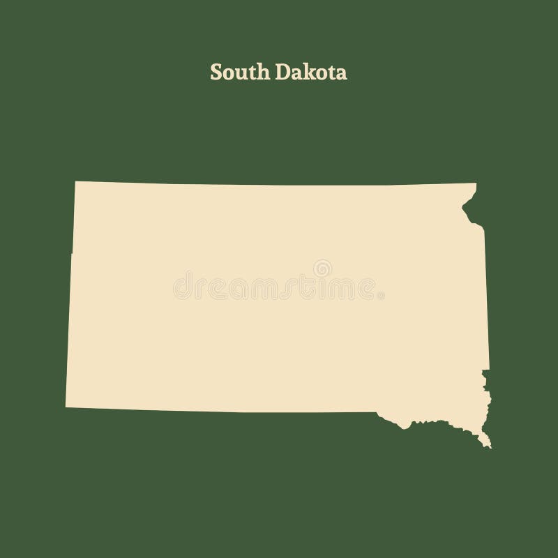 Outline Map of South Dakota. Illustration. Stock Illustration ...