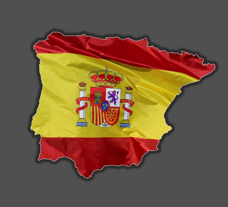 Outline map of Spain stock image. Image of fold, location - 350960621