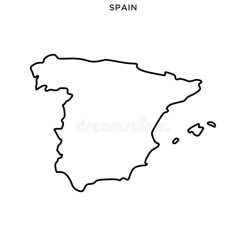 Outline Map of Spain Vector Design Template. Editable Stroke Stock ...