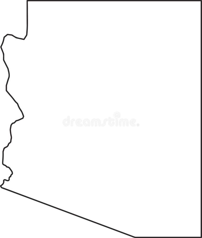 Outline Map of the State of Arizona in the USA Stock Vector ...