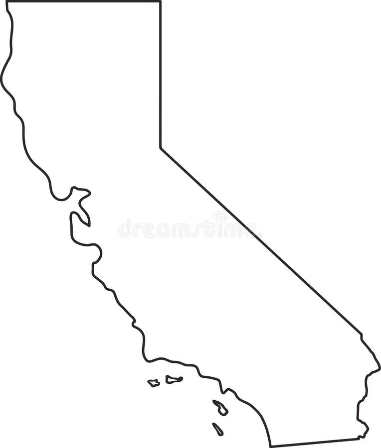 Outline Map of the State of California in the USA Stock Illustration ...