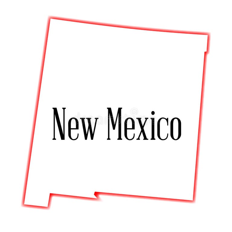 New Mexico State Outline Map Stock Vector - Illustration of outline ...