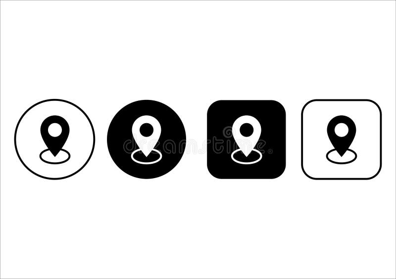 Outline Map Symbol. Address Icon Buttons Stock Illustration ...