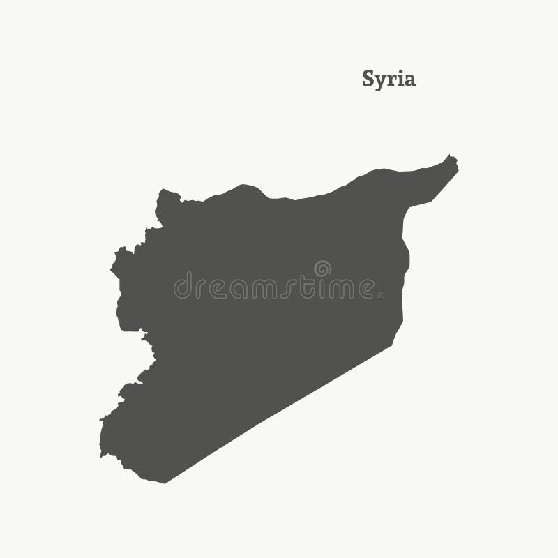 Outline Map of Syria. Illustration. Stock Illustration - Illustration ...