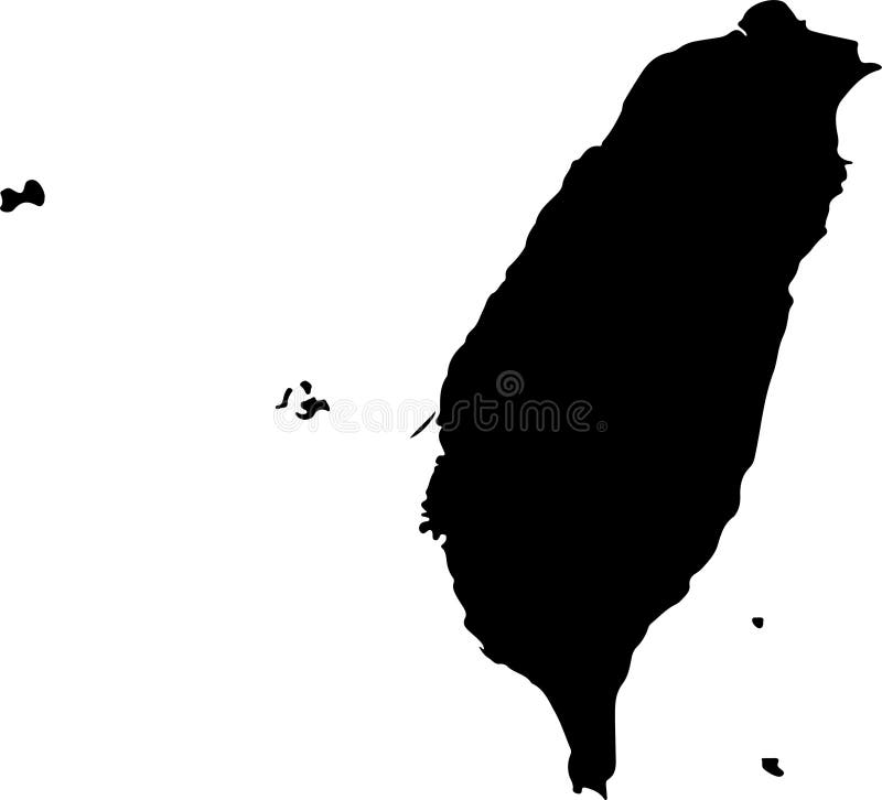 Taiwan Silhouette Map with Transparent Background Stock Vector ...