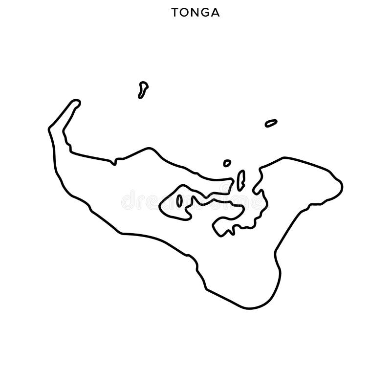 Outline Map of Tonga Vector Design Template. Editable Stroke Stock ...