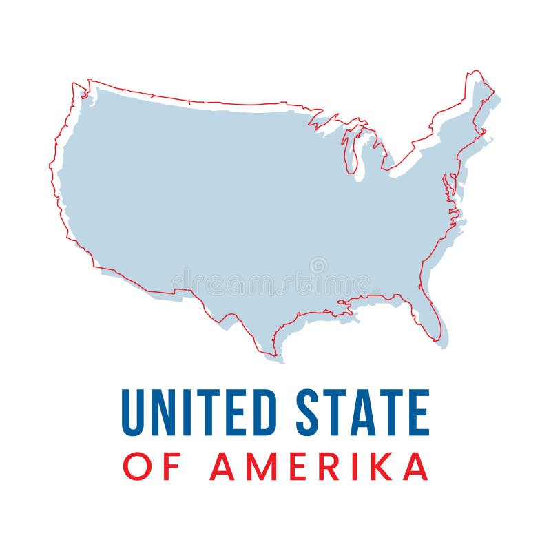 Outline Map of United States Vector Design Template Stock Vector ...