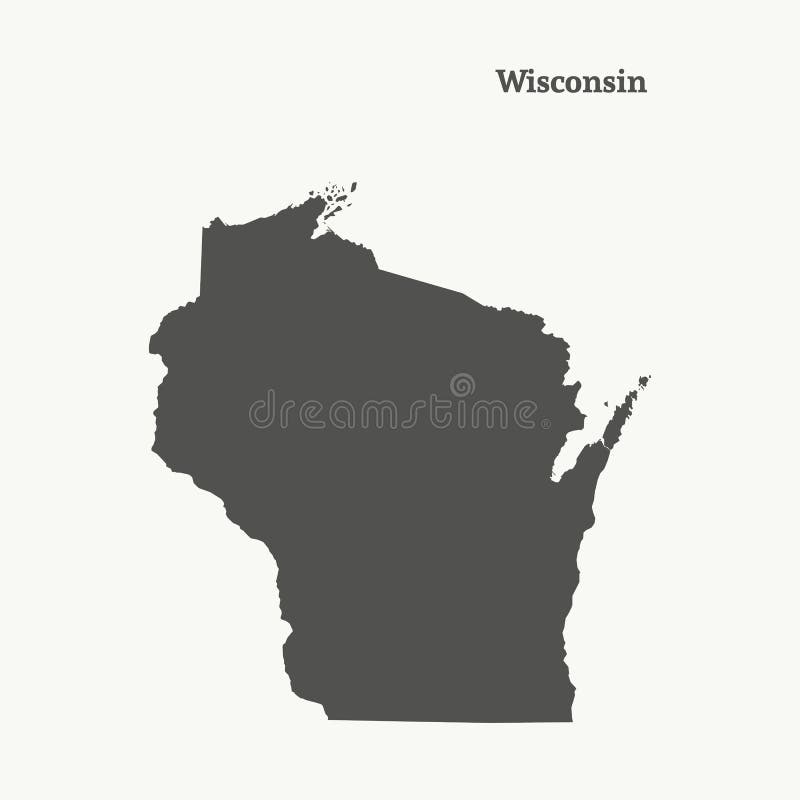 Outline Map of Wisconsin. Illustration. Stock Illustration ...