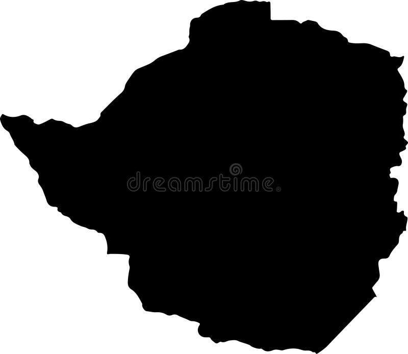 Zimbabwe Silhouette Map with Transparent Background Stock Vector ...