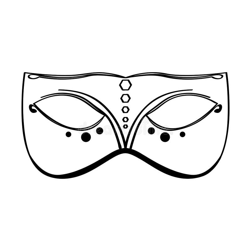 Outline of a Mardi Gras Mask Stock Vector - Illustration of jester ...