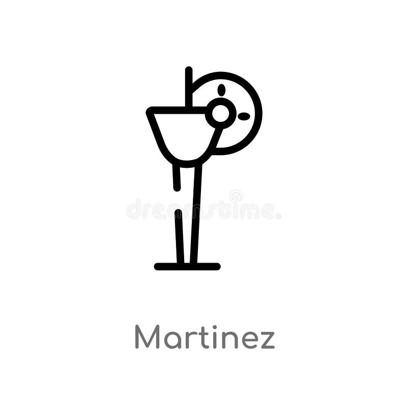 Outline Martinez Vector Icon. Isolated Black Simple Line Element ...
