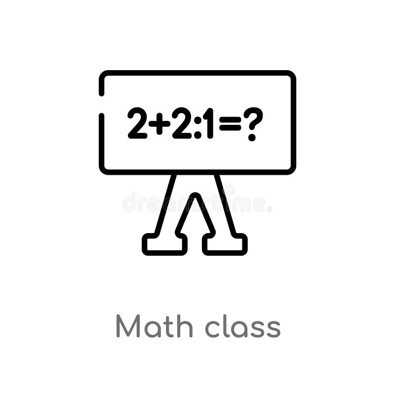 Outline Math Class Vector Icon. Isolated Black Simple Line Element ...