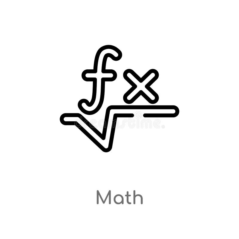 Outline Math Vector Icon Isolated Black Simple Line Element Illustration From Signs Concept