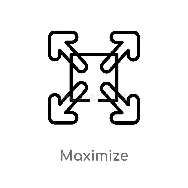 Outline Maximize Vector Icon. Isolated Black Simple Line Element ...