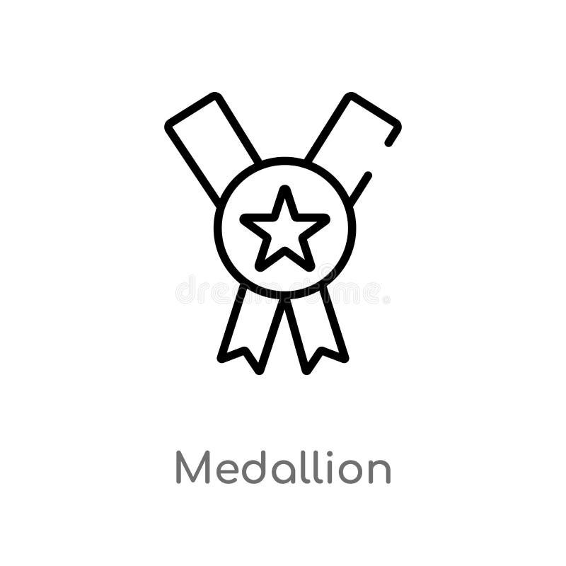 Outline Medallion Vector Icon. Isolated Black Simple Line Element ...