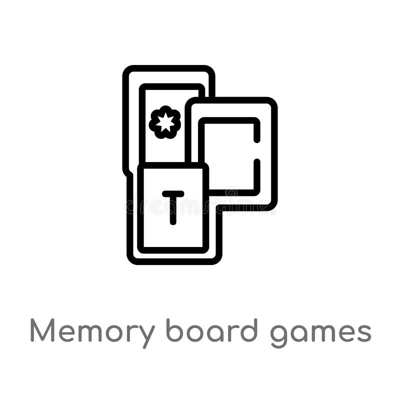 Outline Memory Board Games Vector Icon. Isolated Black Simple Line ...