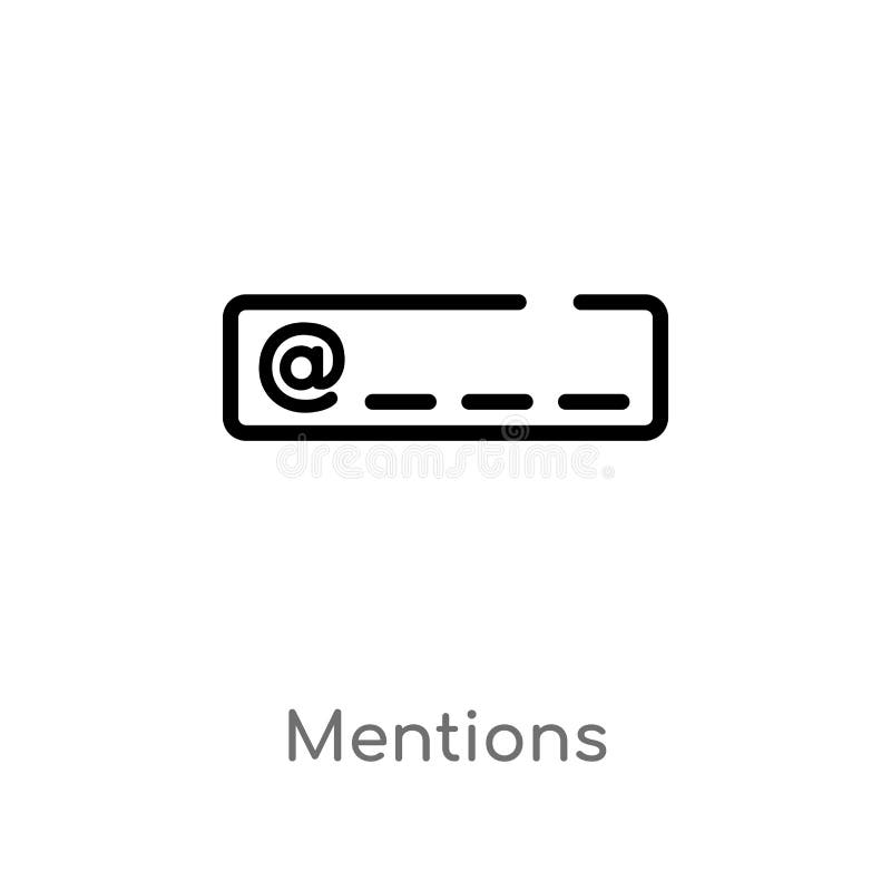 Outline Mentions Vector Icon. Isolated Black Simple Line Element ...
