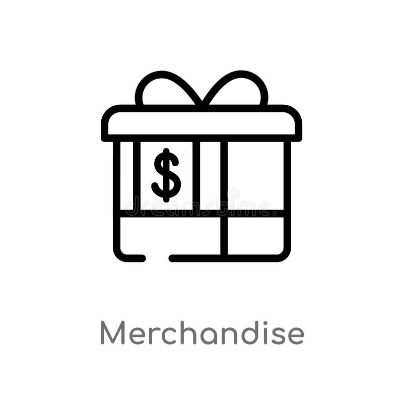 Outline Merchandise Vector Icon. Isolated Black Simple Line Element Illustration from E-commerce ...
