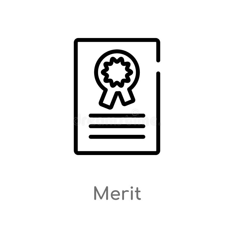 Outline Merit Vector Icon. Isolated Black Simple Line Element ...