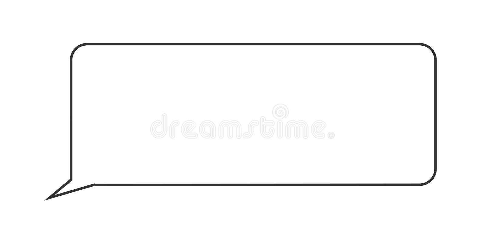 Outline Message Bubble Icon on White Background. Stock Vector ...