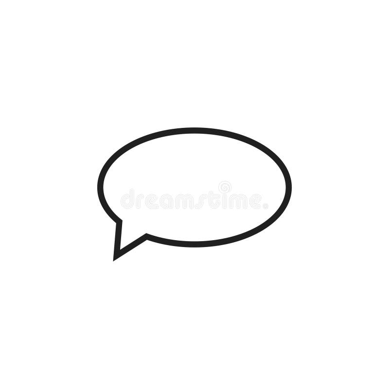 Outline Message Bubble Icon on White Background. Stock Vector ...