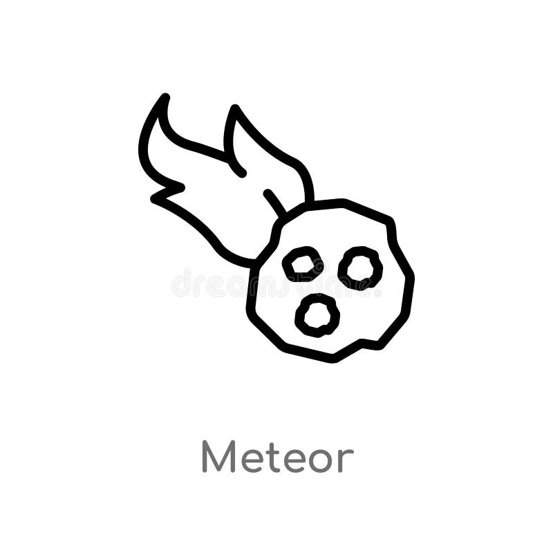 Outline Meteor Shower Vector Icon. Isolated Black Simple Line Element ...