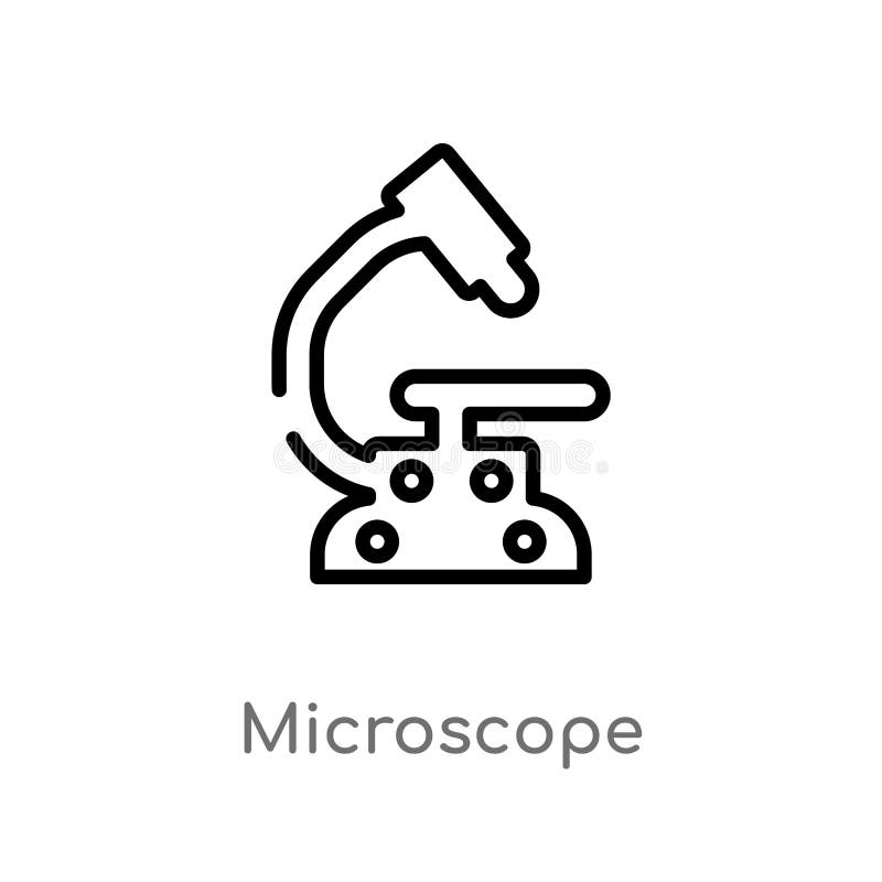 Outline Microscope Vector Icon. Isolated Black Simple Line Element ...