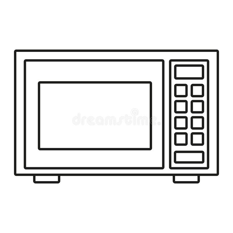 Outline microwave oven stock vector. Illustration of kitchen - 333848203