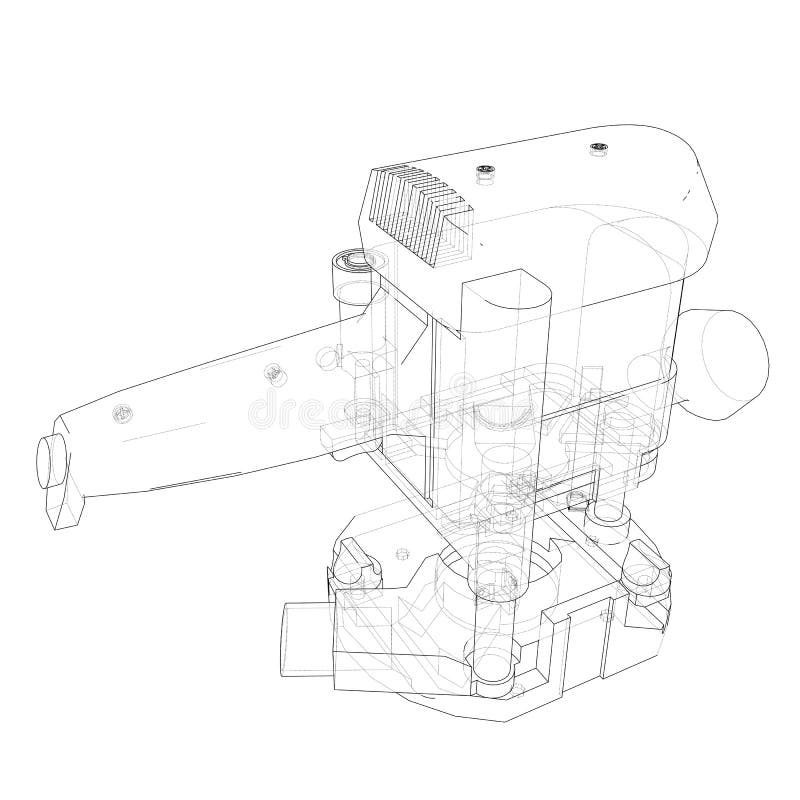 Outline milling machine stock illustration. Illustration of outline ...