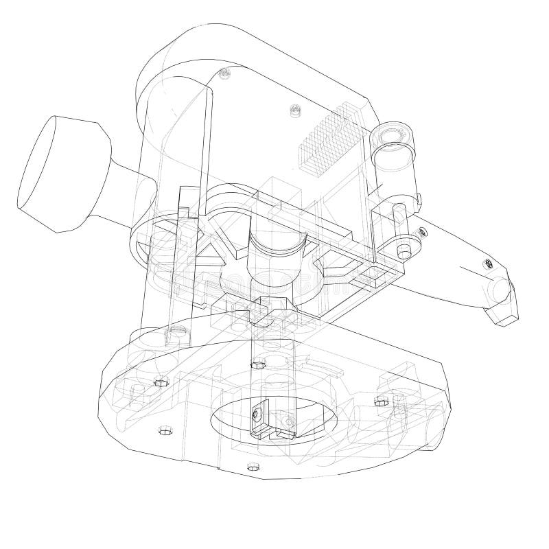 Outline milling machine stock illustration. Illustration of drilling ...