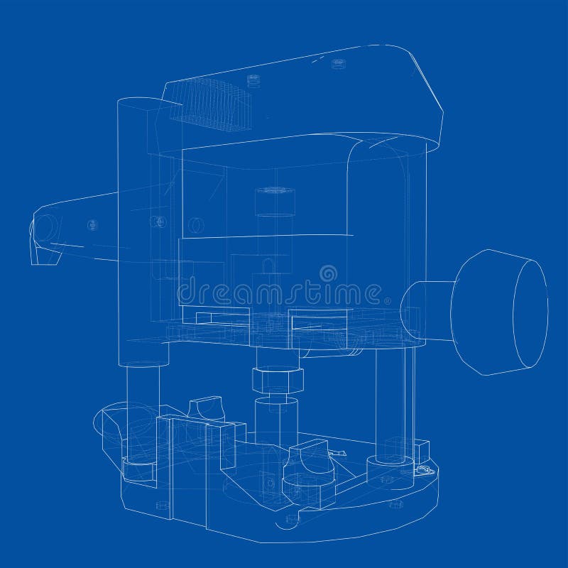 Outline milling machine stock illustration. Illustration of planks ...