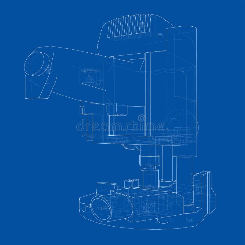 Outline milling machine stock illustration. Illustration of board ...