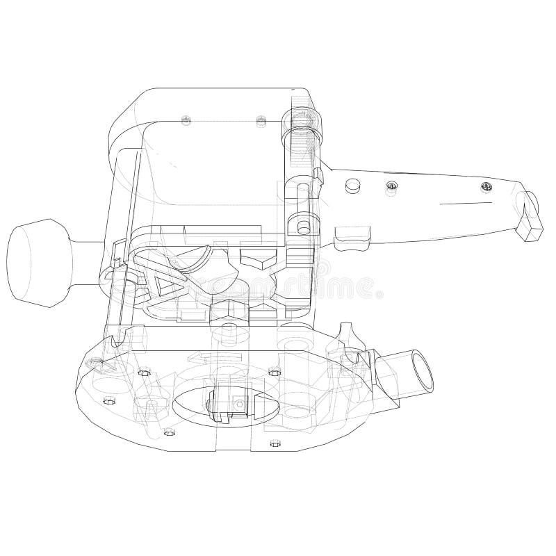 Outline milling machine stock illustration. Illustration of mill ...