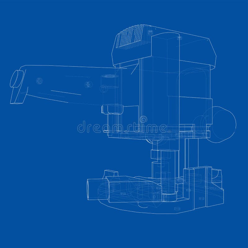 Outline milling machine stock illustration. Illustration of cutter ...