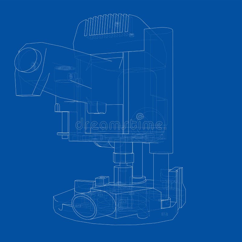 Outline milling machine stock illustration. Illustration of industrial ...