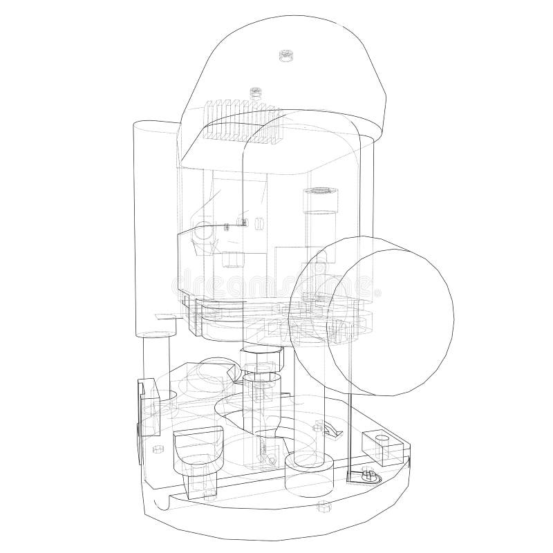 Outline milling machine stock illustration. Illustration of mill ...